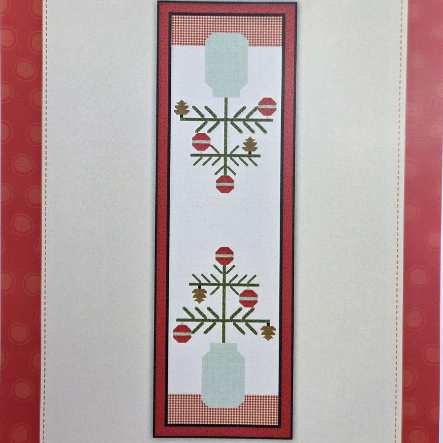 In a Fruit Jar Winter Table Runner Pattern and fabric Kit Sandy Gervai ...