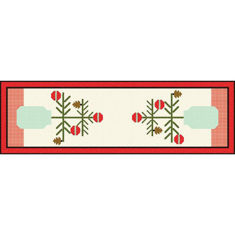 In a Fruit Jar Winter Table Runner Pattern and fabric Kit Sandy Gervai ...
